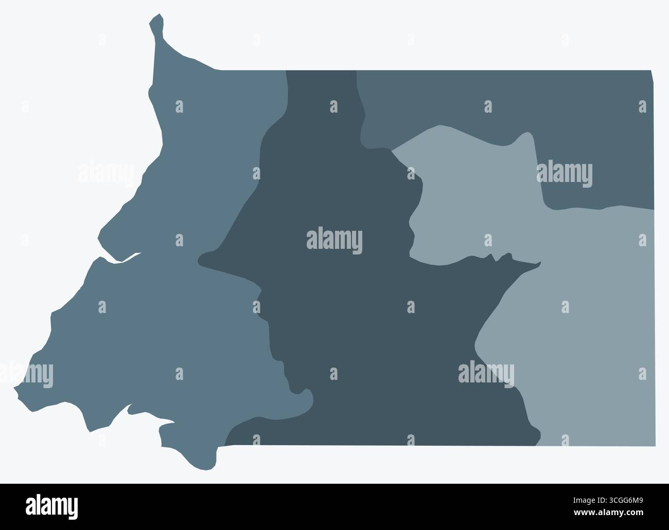 Map of Equatorial Guinea with regions. Just a simple country border map ...