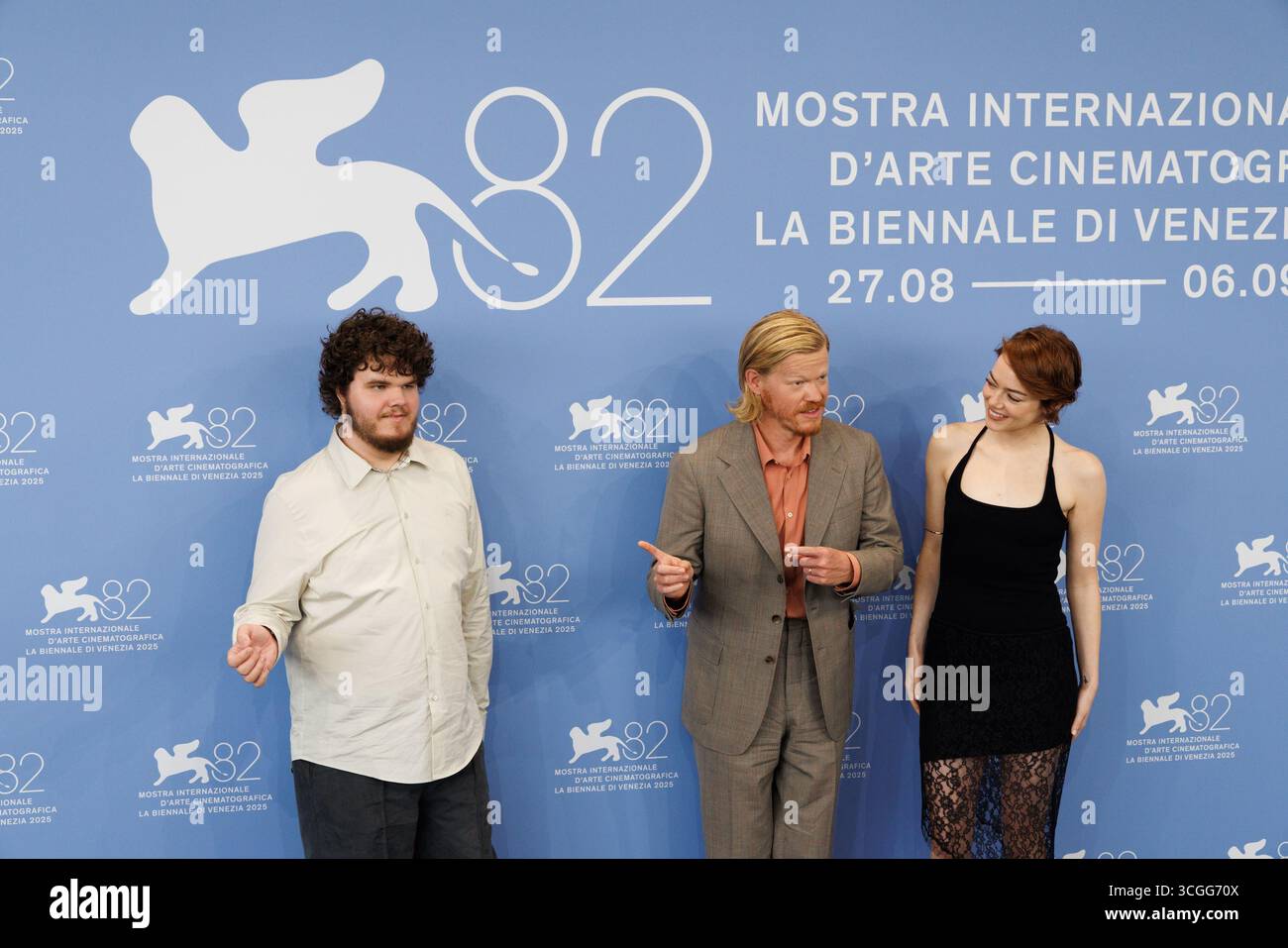 Aidan Delbis, Jesse Plemons and Emma Stone attend the "Bugonia ...