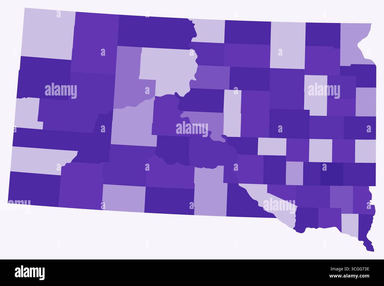 Map of South Dakota with counties. Just a simple state border map with ...