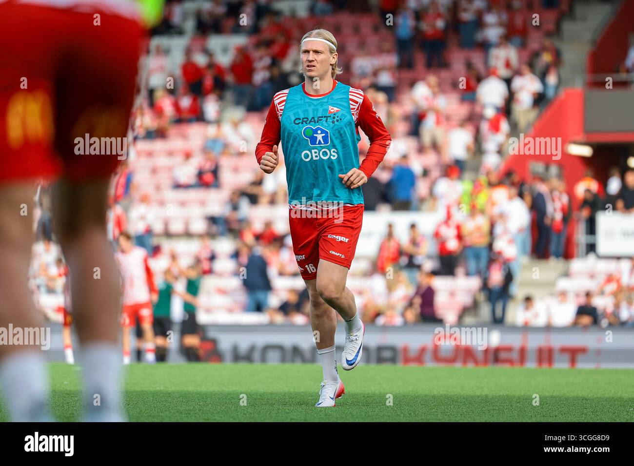 Fredrikstad 20250828. Fredrikstad's Daniel Eid before the Conference ...