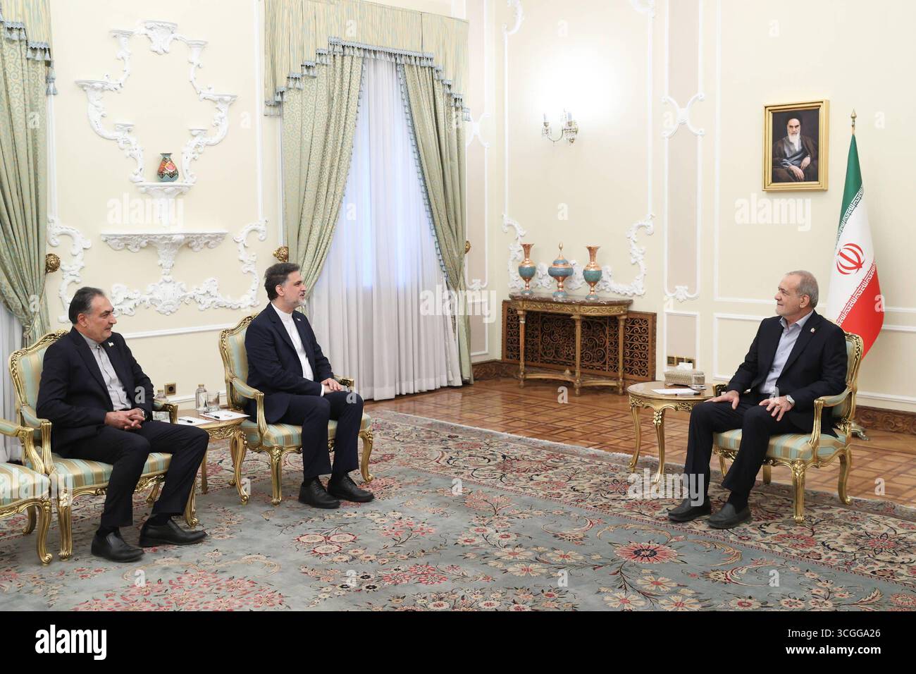 Iranian President Masoud Pezeshkian meets with the new Iranian ...