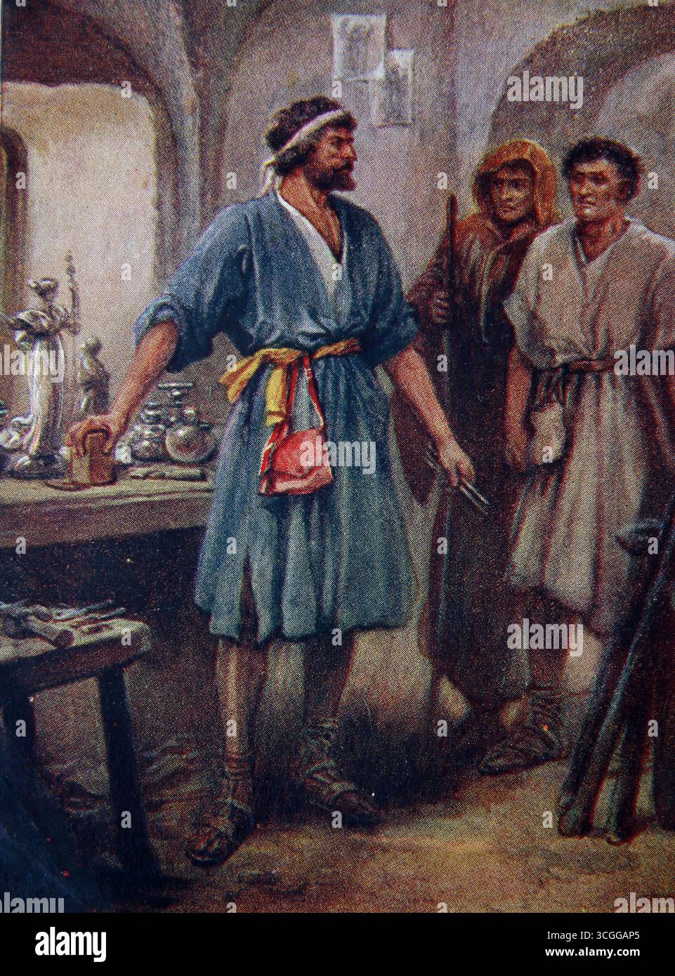 Illustration of Demetrius Making idols and Shrines for Diana in Ephesus ...