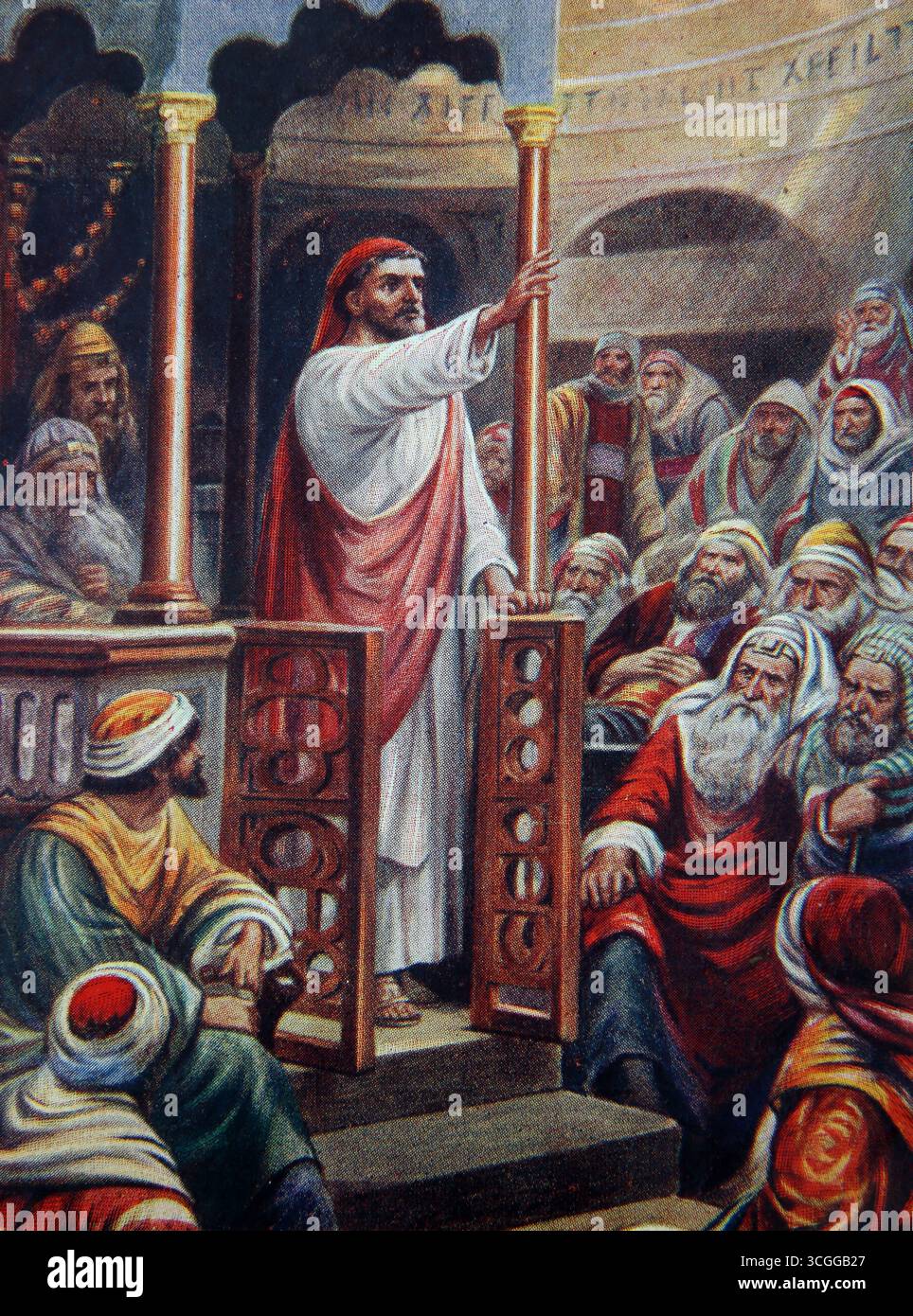 Illustration of Saint Paul Preaching in the Synagogue at Antioch from ...