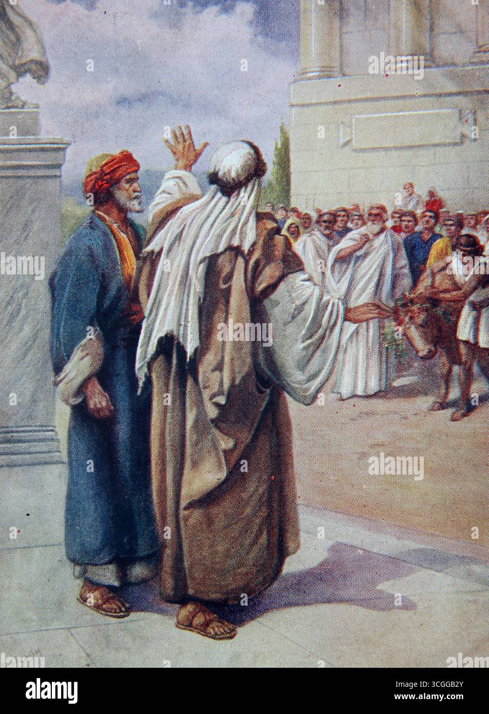 Illustration of Paul and Barnabas at Lystra (Acts) The People Believing ...