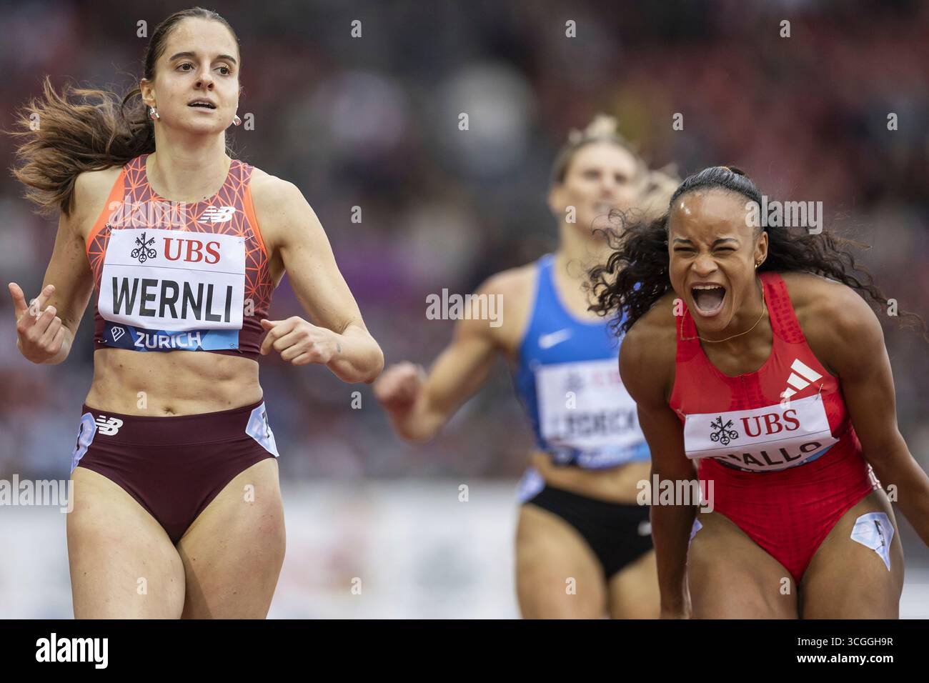 Fatoumata Binta Diallo of Portugal celebrates winning with Lena Wernli ...