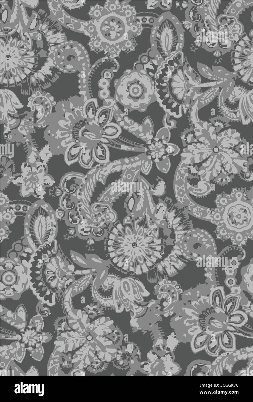 Paisley ethnic ornament vector Black and White Stock Photos & Images ...