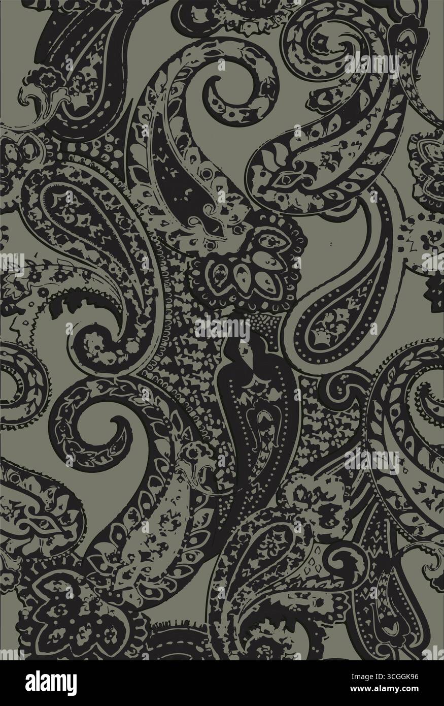 Traditional Paisley Border. Ornamental Paisley Print for Textile Design ...