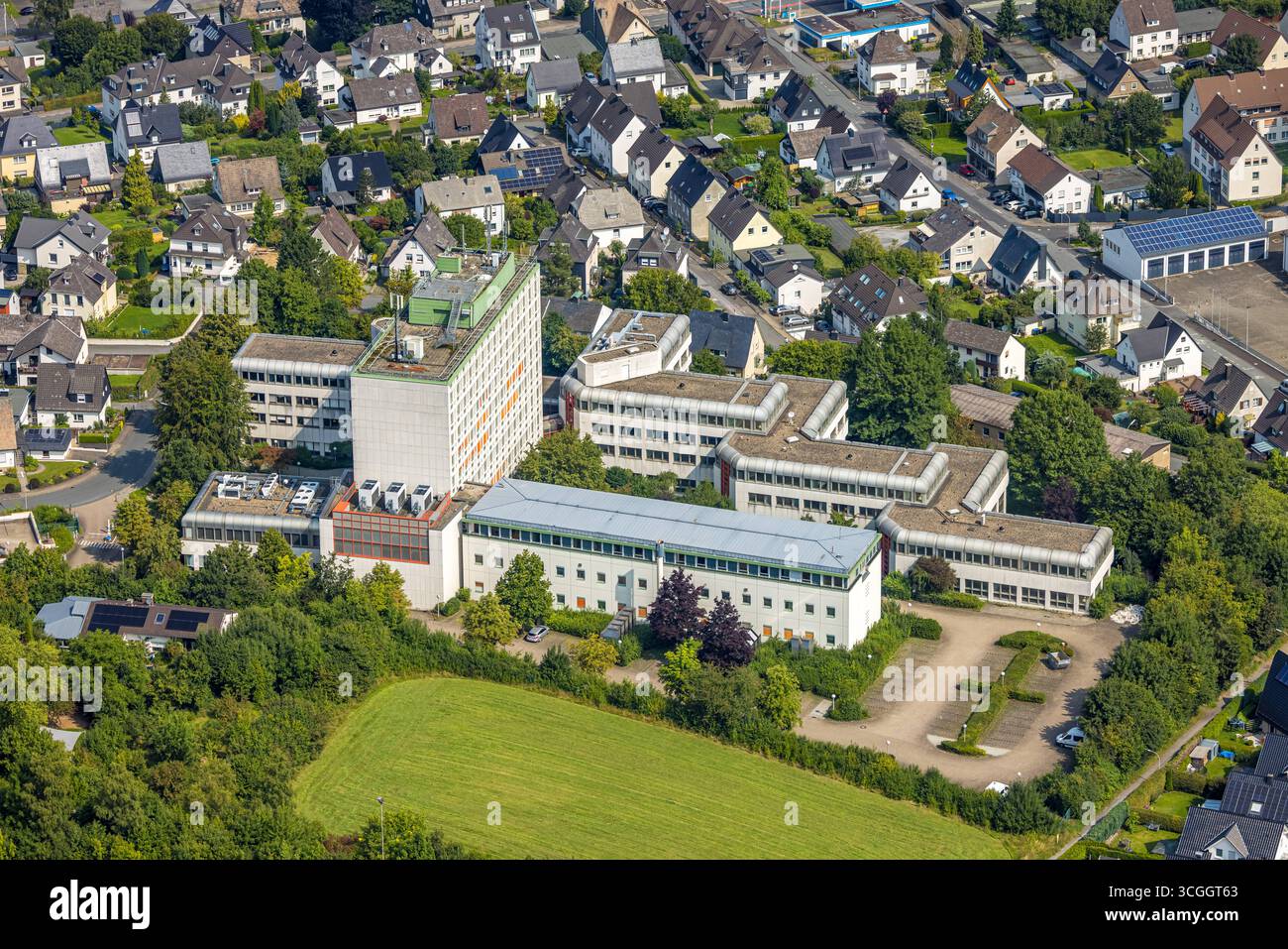Luftbild, Deutsche Telekom Gelände, Meschede-Stadt, Meschede, Sauerland ...
