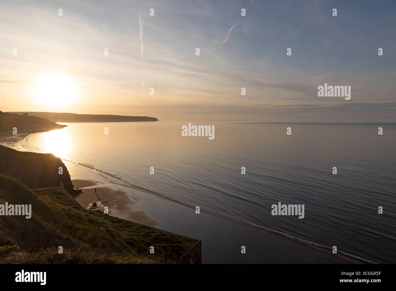 Sunset over Whitby, North Yorkshire, England Stock Photo - Alamy