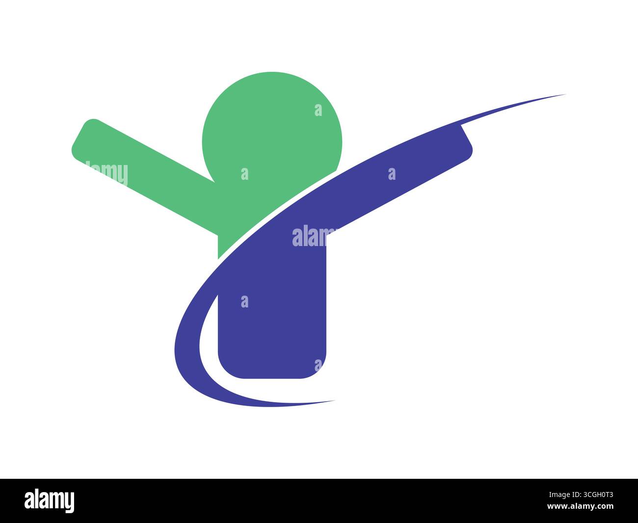 Abstract people swoosh icon with modern curve style, dynamic human ...