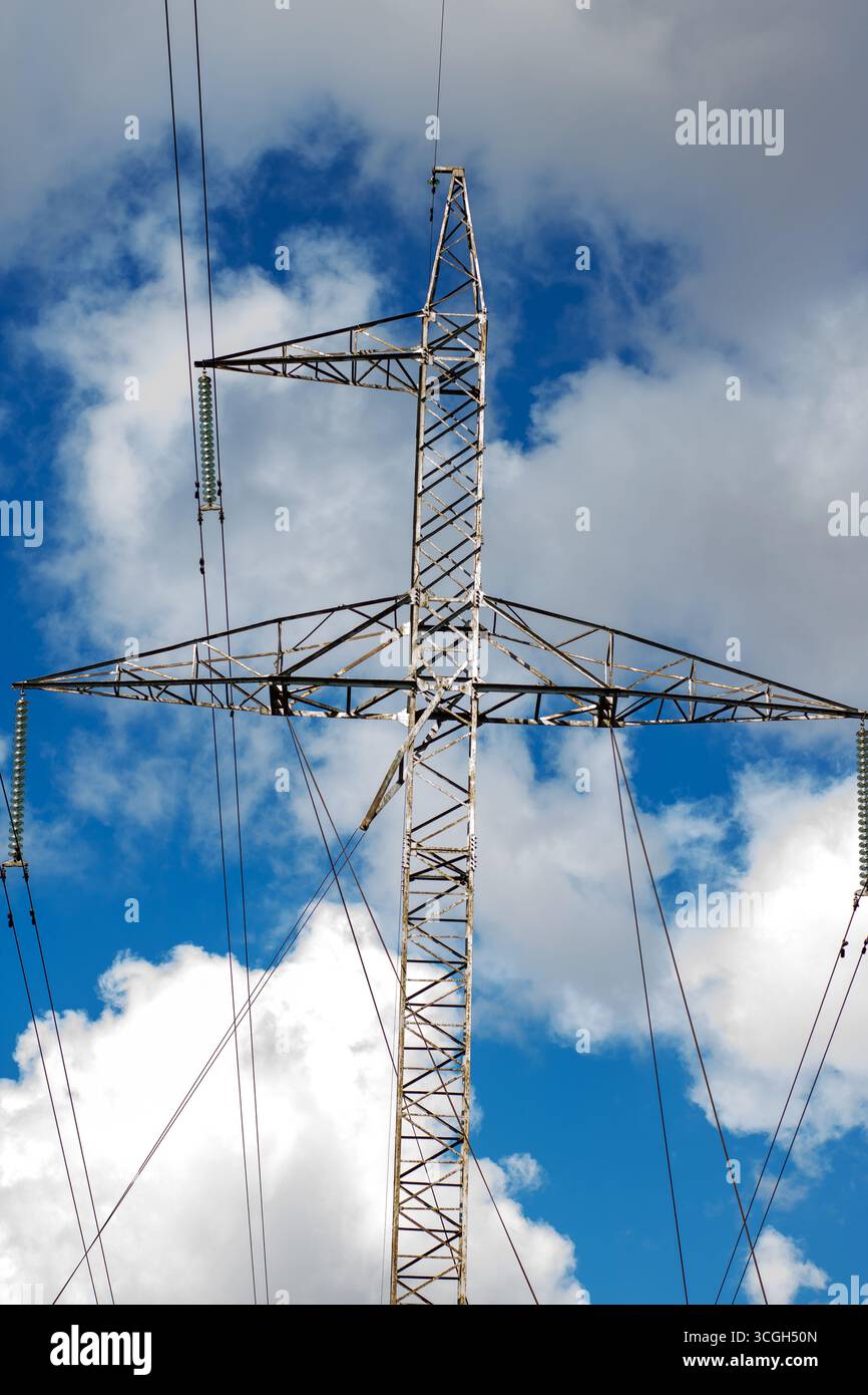 Aerial footage transmission tower cables hi-res stock photography and ...