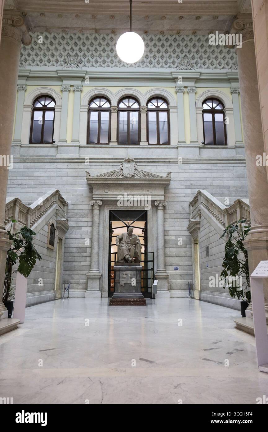 Madrid, Spain- August 13, 2025: Beautiful Hall of the National Library ...