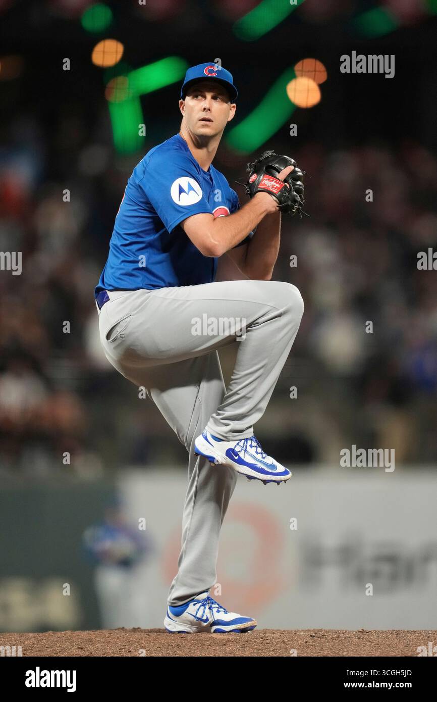 Chicago Cubs pitcher Taylor Rogers during a baseball game against the ...