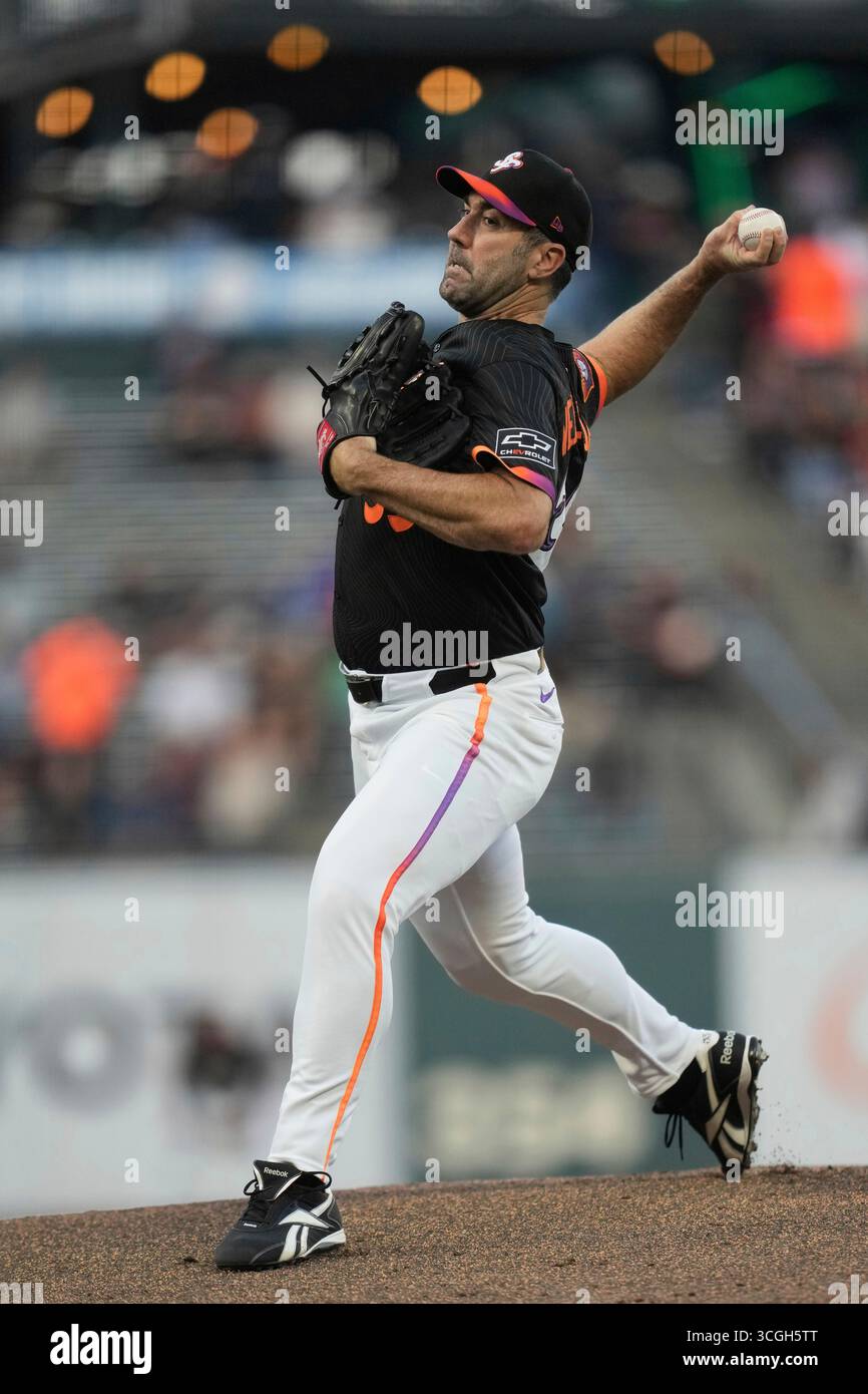 San Francisco Giants pitcher Justin Verlander during a baseball game ...