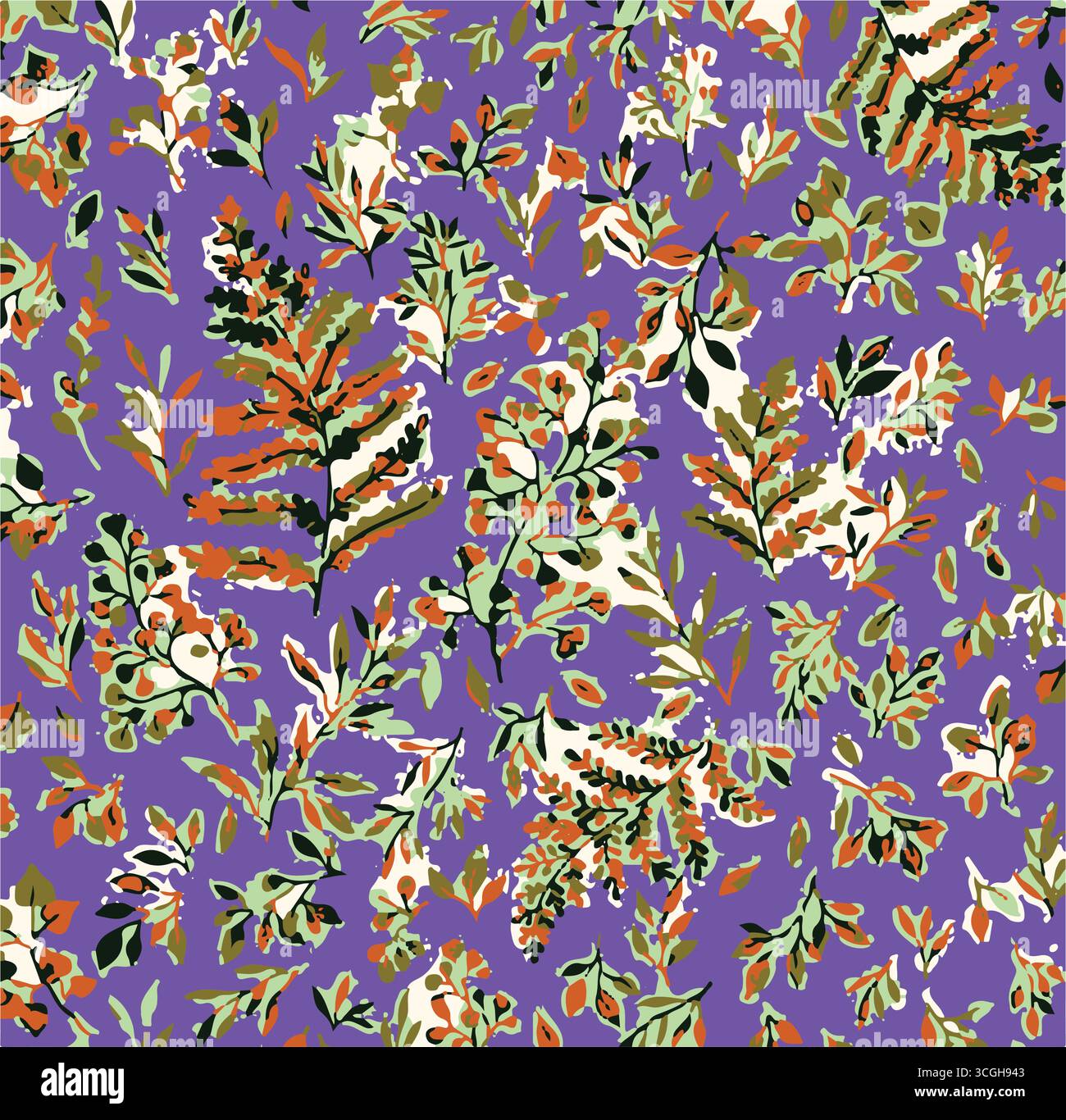 Floral seamless pattern features large, stylized white and pink ...