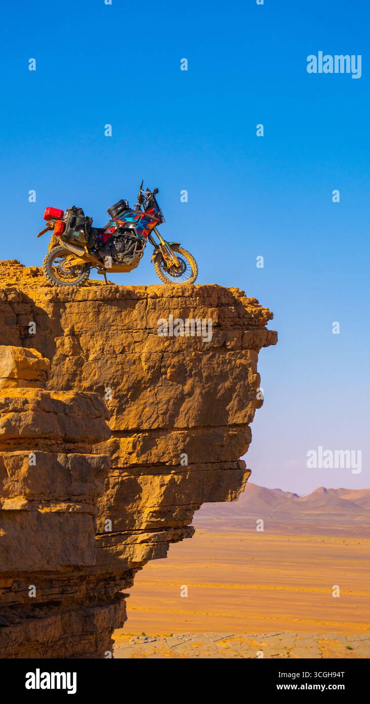 Offroad Yamaha Tenere 700 motorbike in Morocco desert, adventure ...