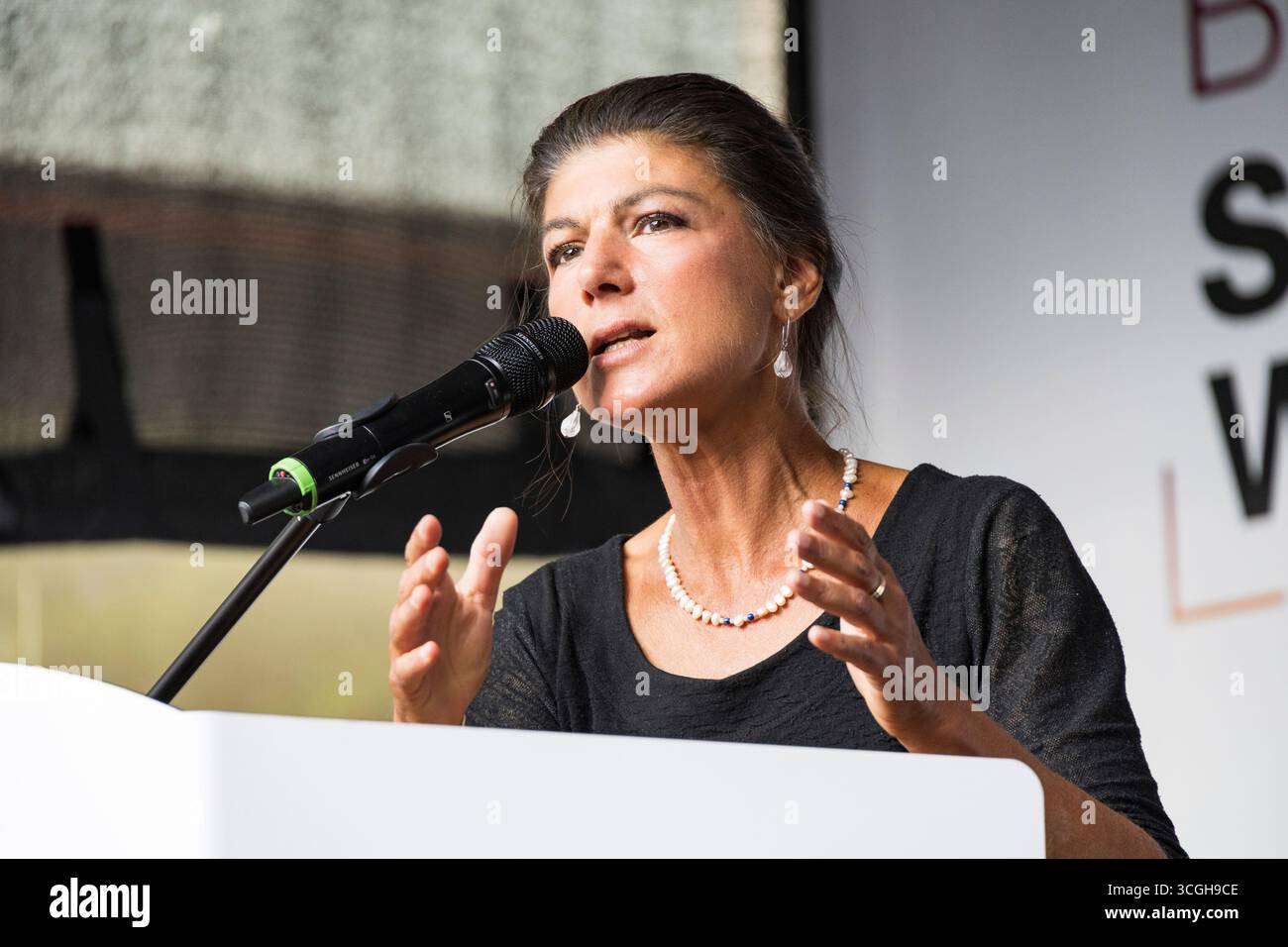 Duisburg, NRW, Germany. 28.08.2025. German politician Sahra Wagenknecht ...