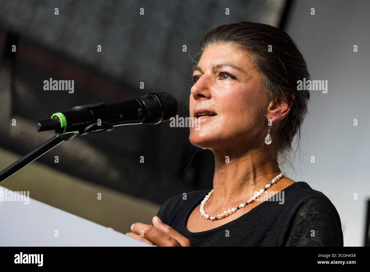 Duisburg, NRW, Germany. 28.08.2025. German politician Sahra Wagenknecht ...