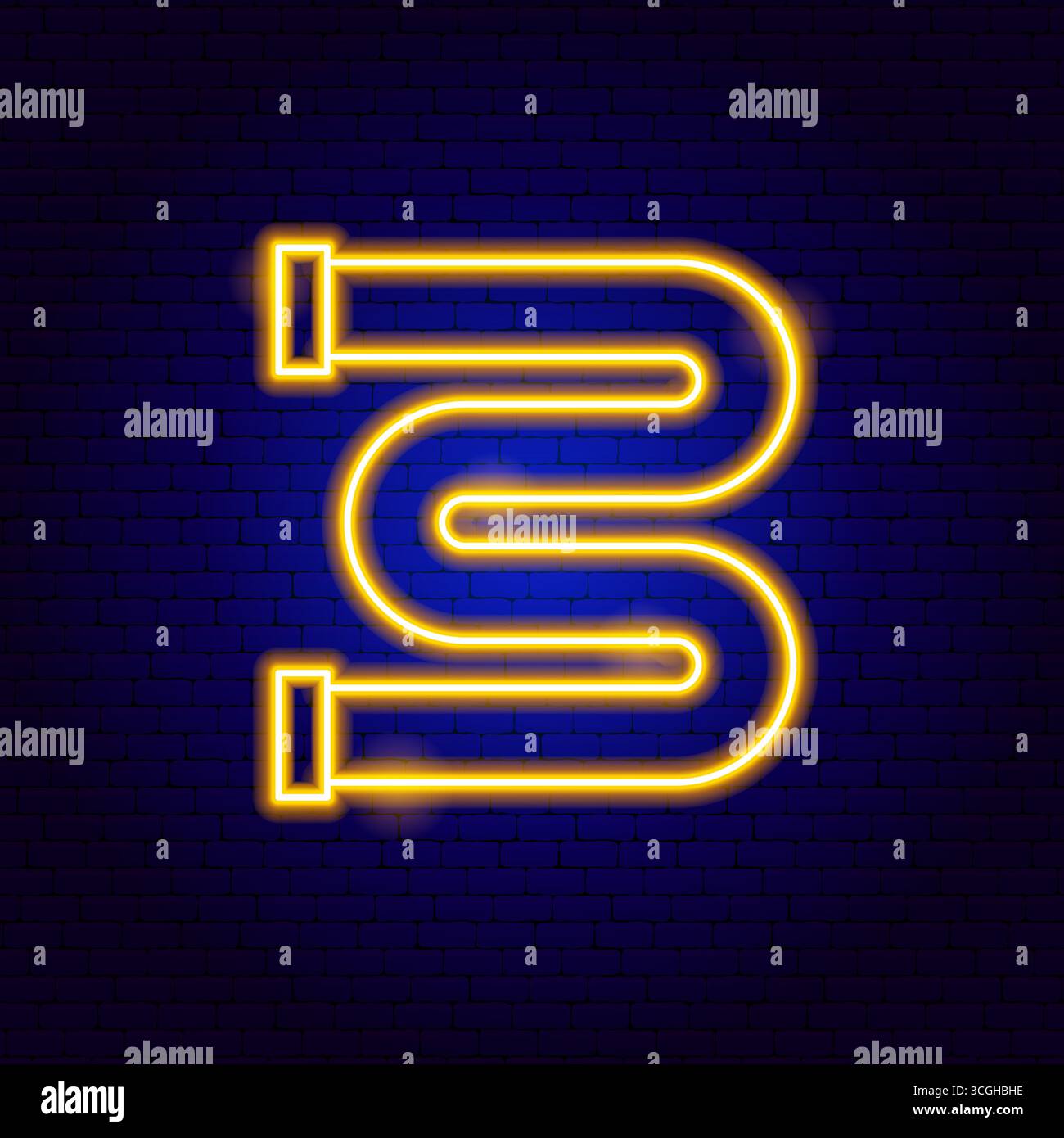 Pipe Water Yellow Neon Sign Stock Vector Image & Art - Alamy