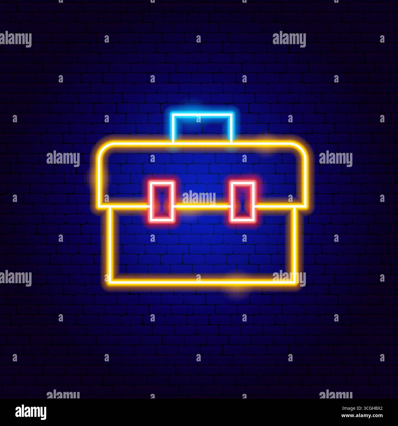 Tool Box Neon Sign Stock Vector Image & Art - Alamy