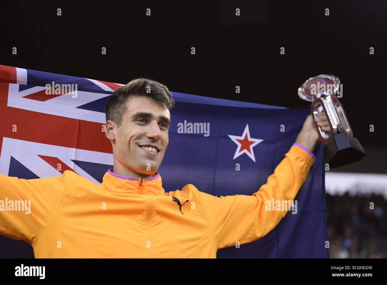 Hamish Kerr of New Zealand celebrates winning the men's high jump ...