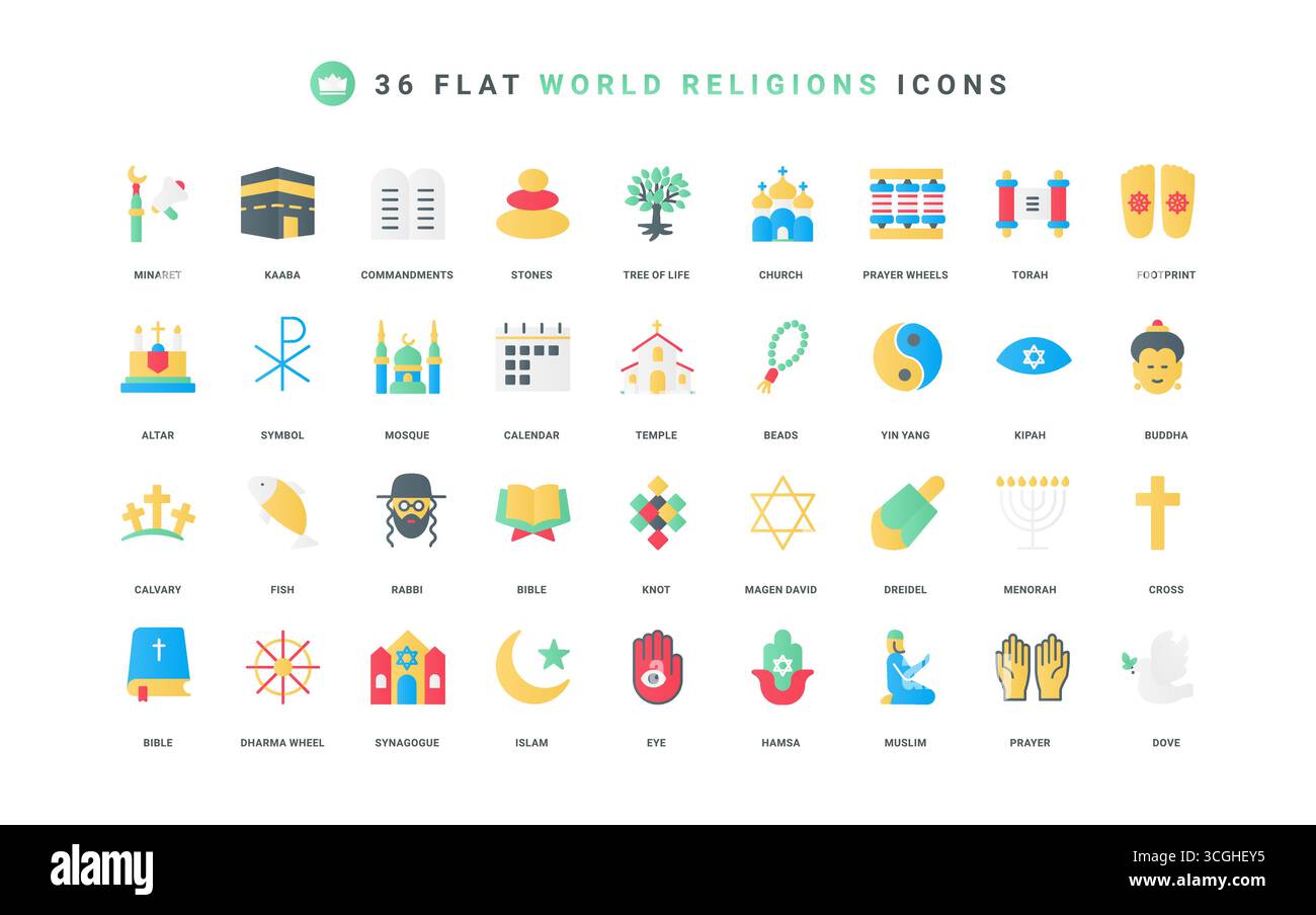 Different religions symbols hi-res stock photography and images - Alamy