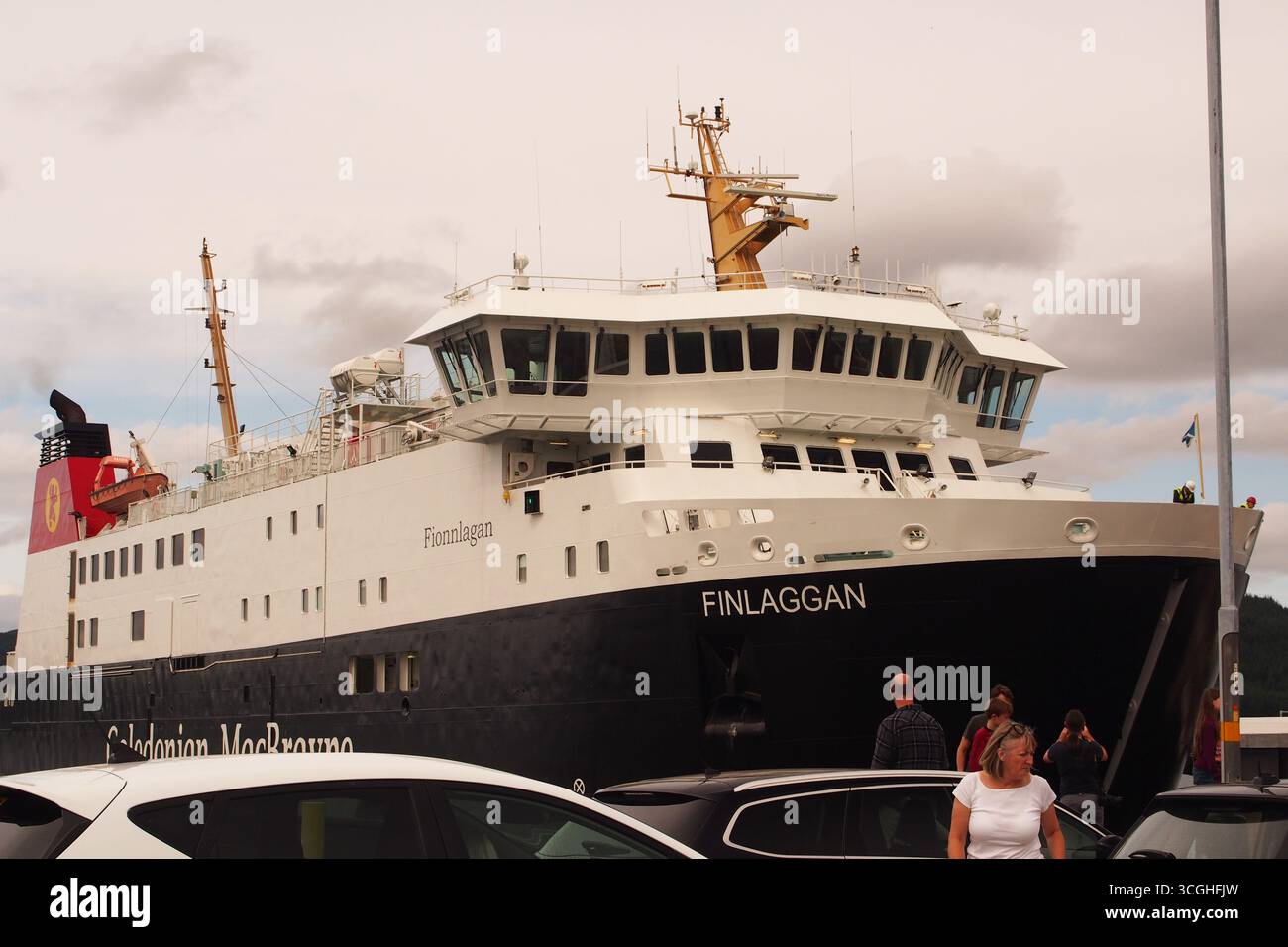 Caledonian macbrayne ferry finlaggan docked at kennnacraig on the ...