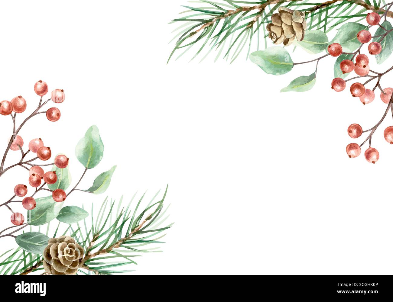 Horizontal frame pine fir Stock Vector Images - Alamy