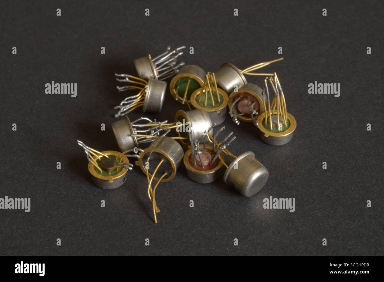 Group of old-style transistors used in vintage circuits Stock Photo - Alamy