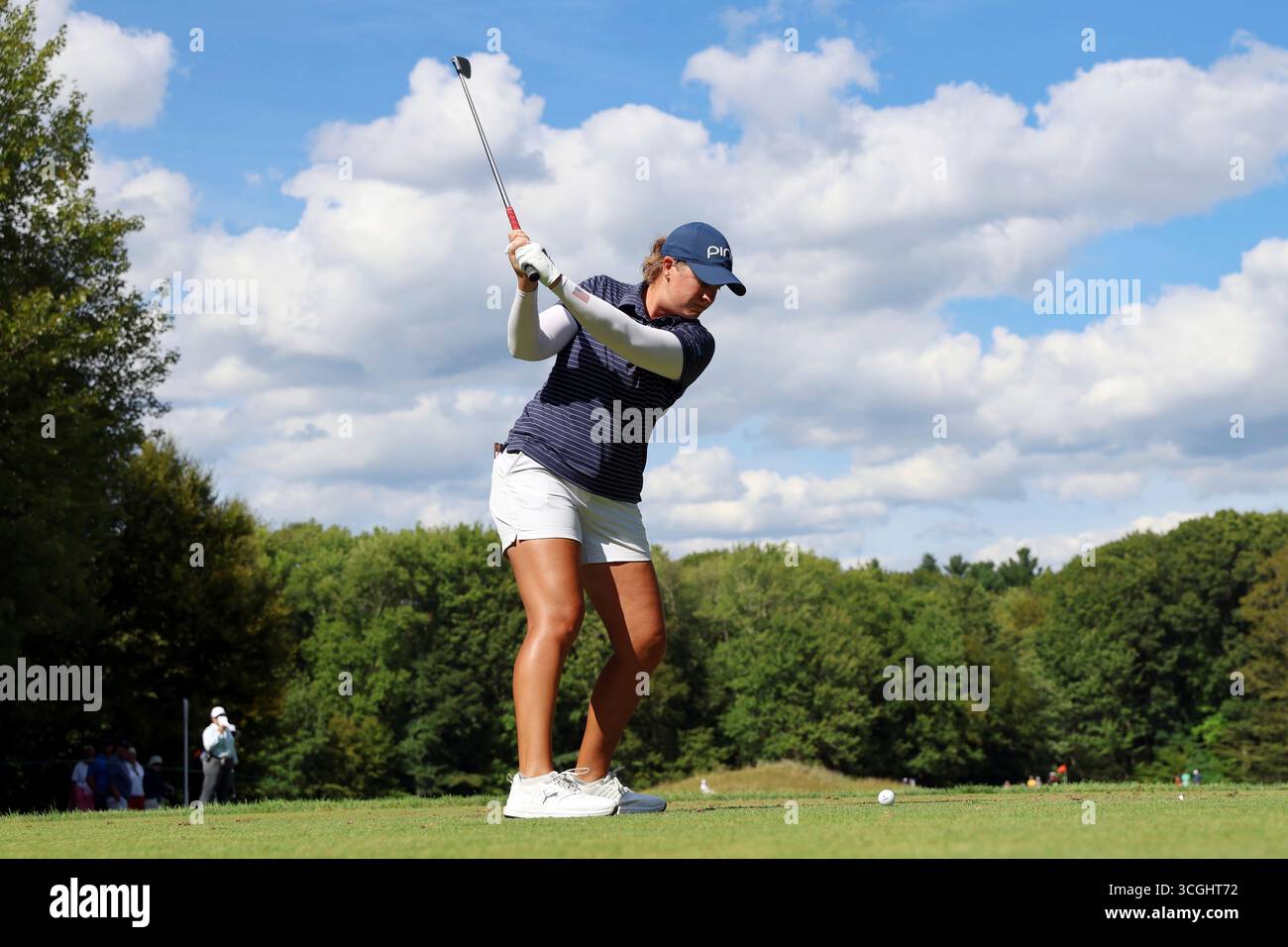 Lauren Coughlin tees off on the eighth hole during the first round of ...
