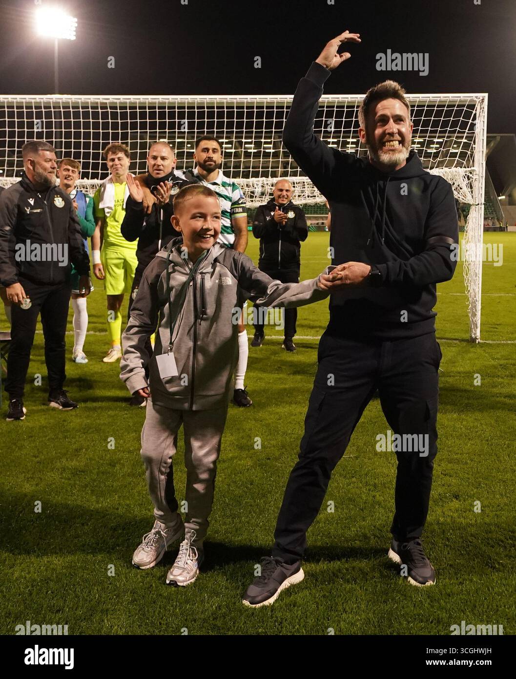 Shamrock Rovers manager Stephen Bradley (right) and his son Josh ...