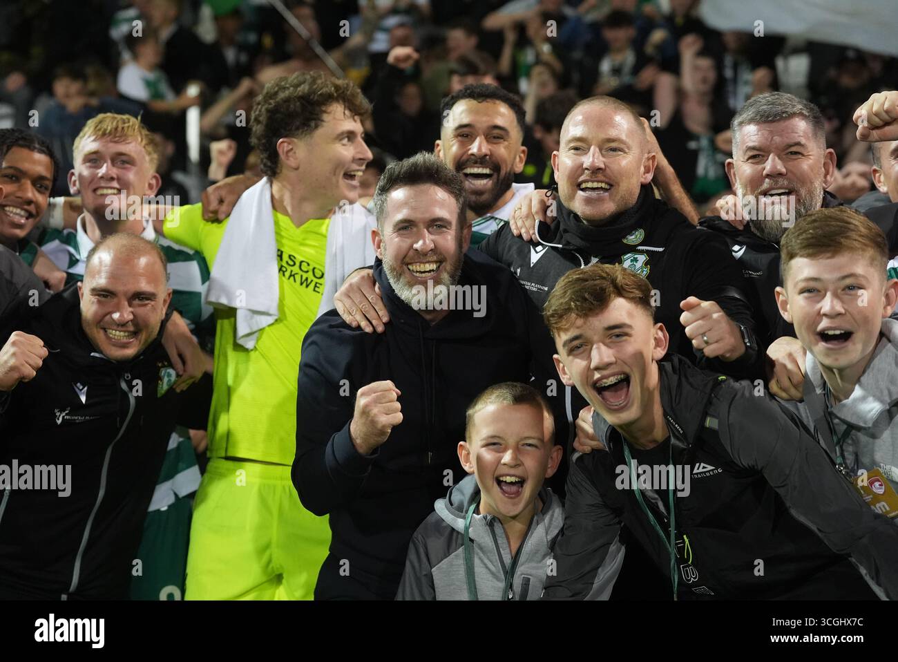 Shamrock Rovers manager Stephen Bradley (centre) and his son Josh ...