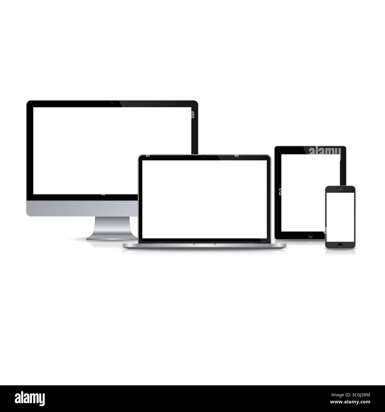 Vector Device Mockup Set. Isolated Computer, Laptop, Tablet and ...
