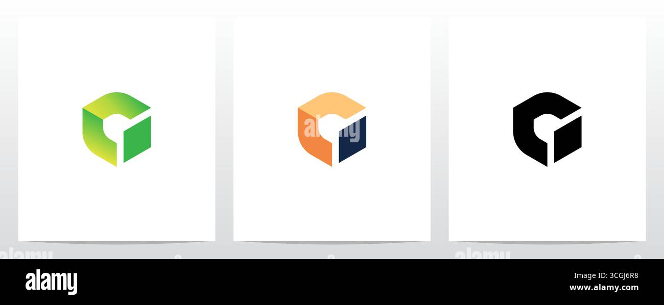 Alphabet On Block Cube Letter Logo Design C Stock Vector Image & Art ...