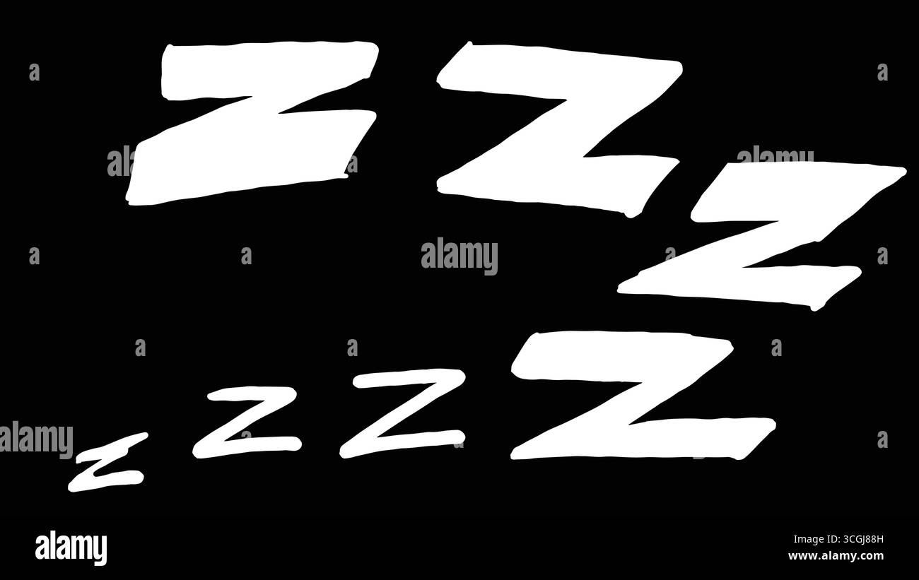 Black and white background with large letters Zzz symbolizing sleep ...