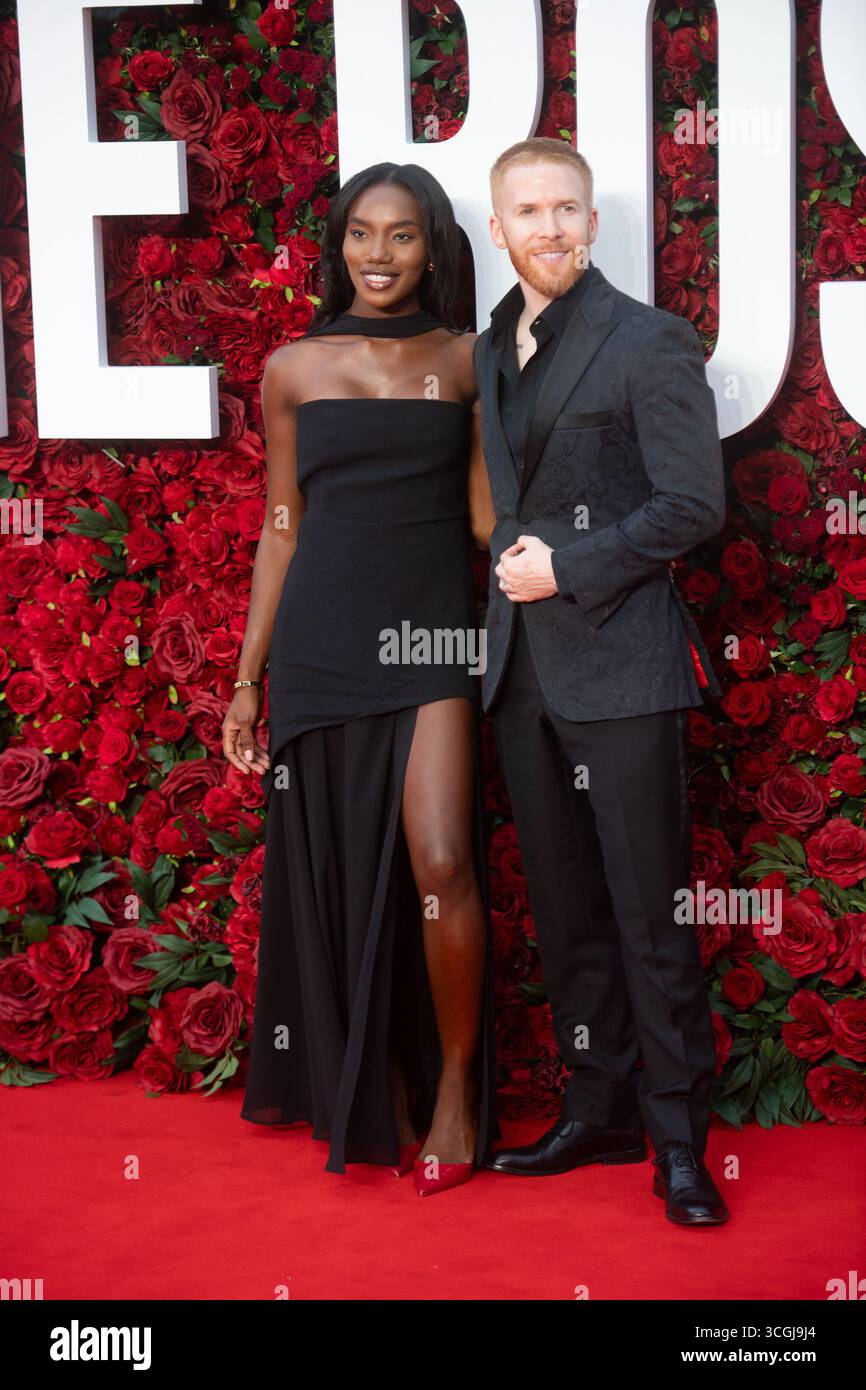 London, UK. 28 Aug, 2025. Pictured: Chyna Mills and Neil Jones attends 'The Roses' UK Premiere ...