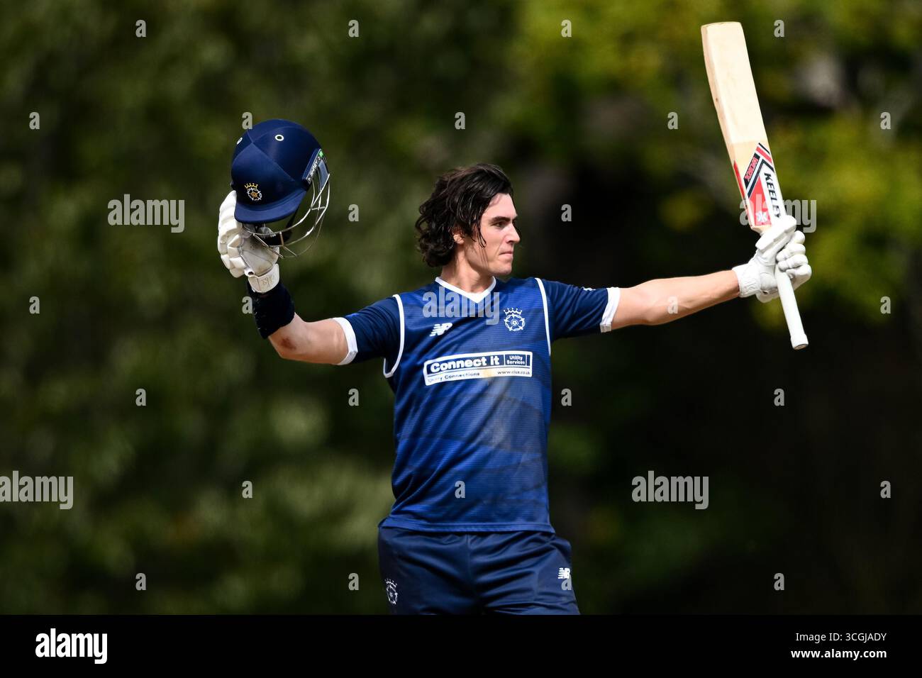 Radlett, UK, 28 August 2025. Ali Orr of Hampshire celebrates on ...