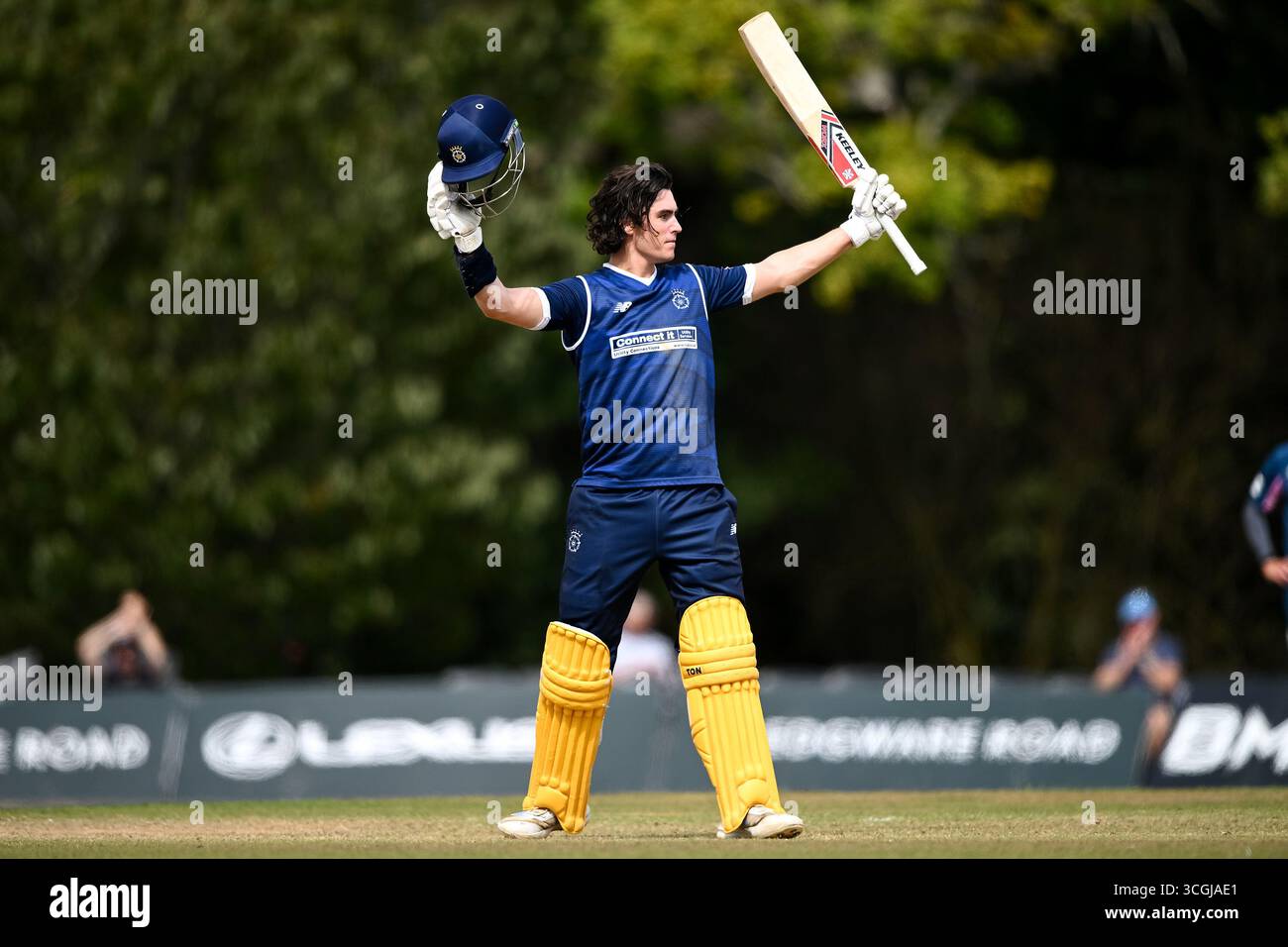 Radlett, UK, 28 August 2025. Ali Orr of Hampshire celebrates on ...