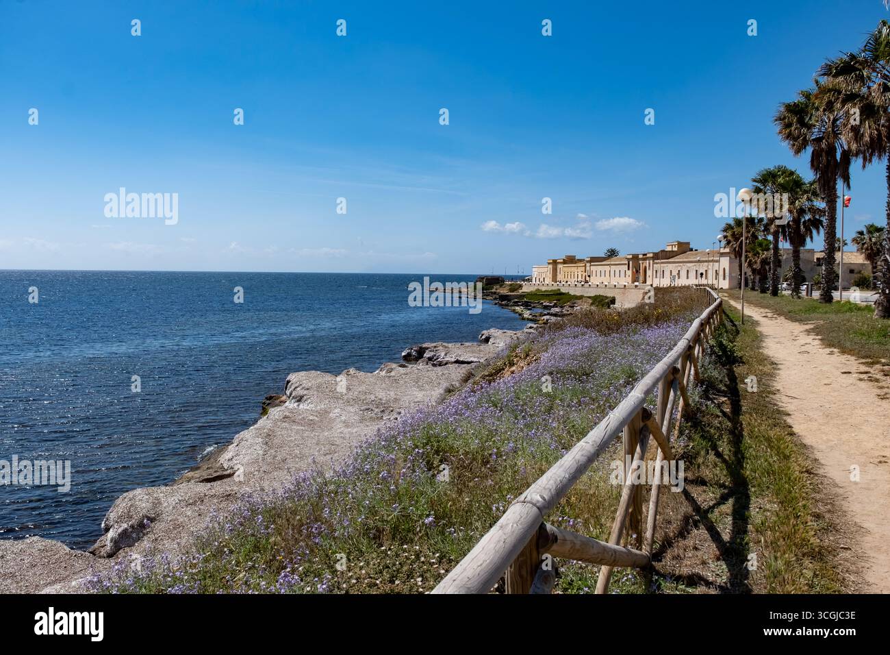 Views of Marsala, seaside Sicilian city with famous Marsala wine, old ...