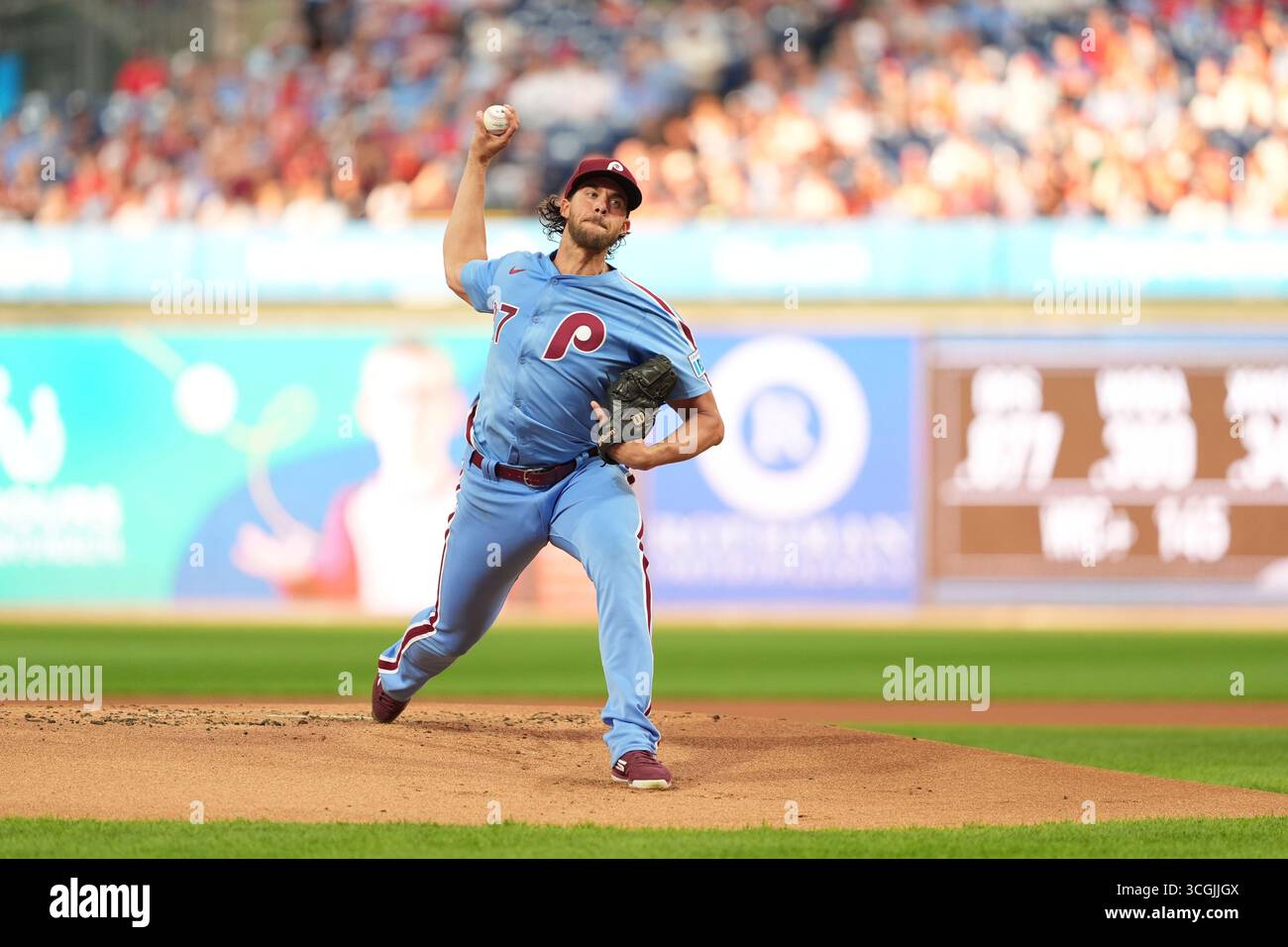 Philadelphia Phillies' Aaron Nola plays during a baseball game Thursday ...
