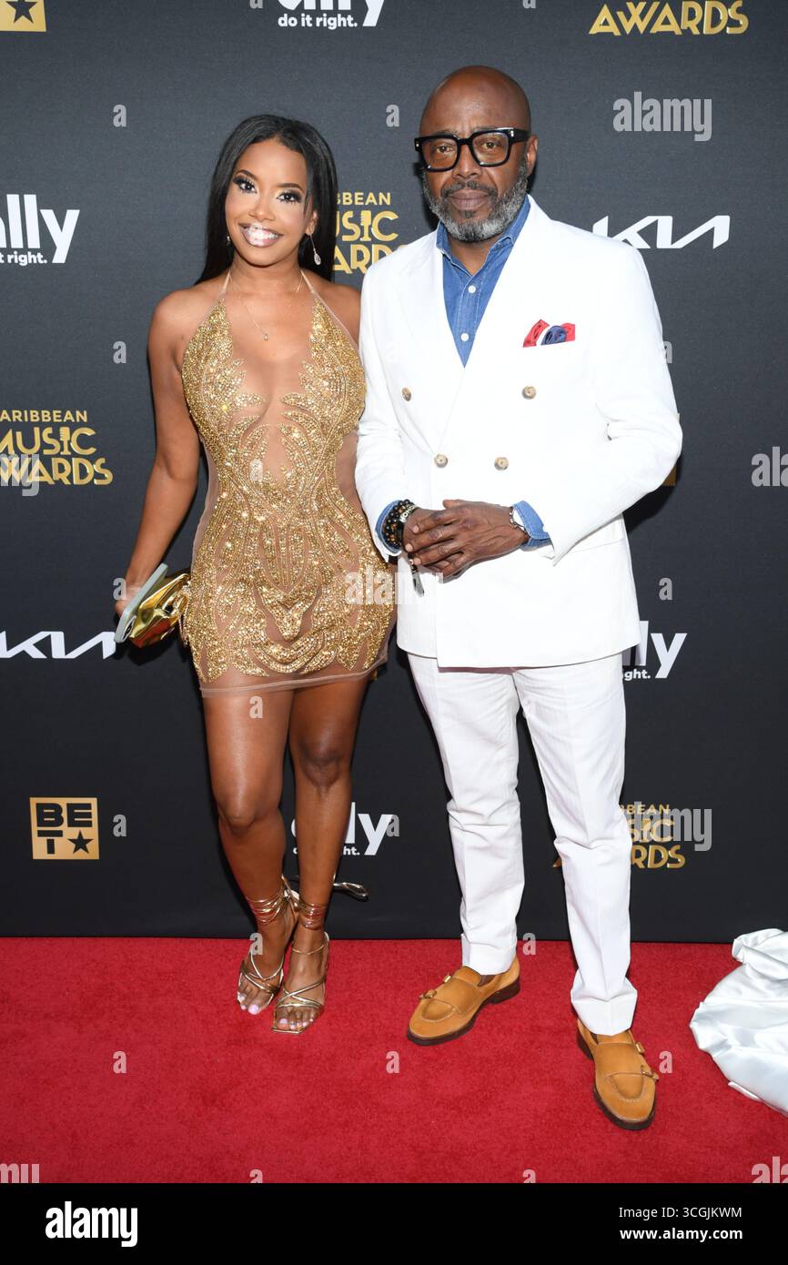 Jivanta Roberts and Donnell Rawlings attend the 2025 Caribbean Music ...