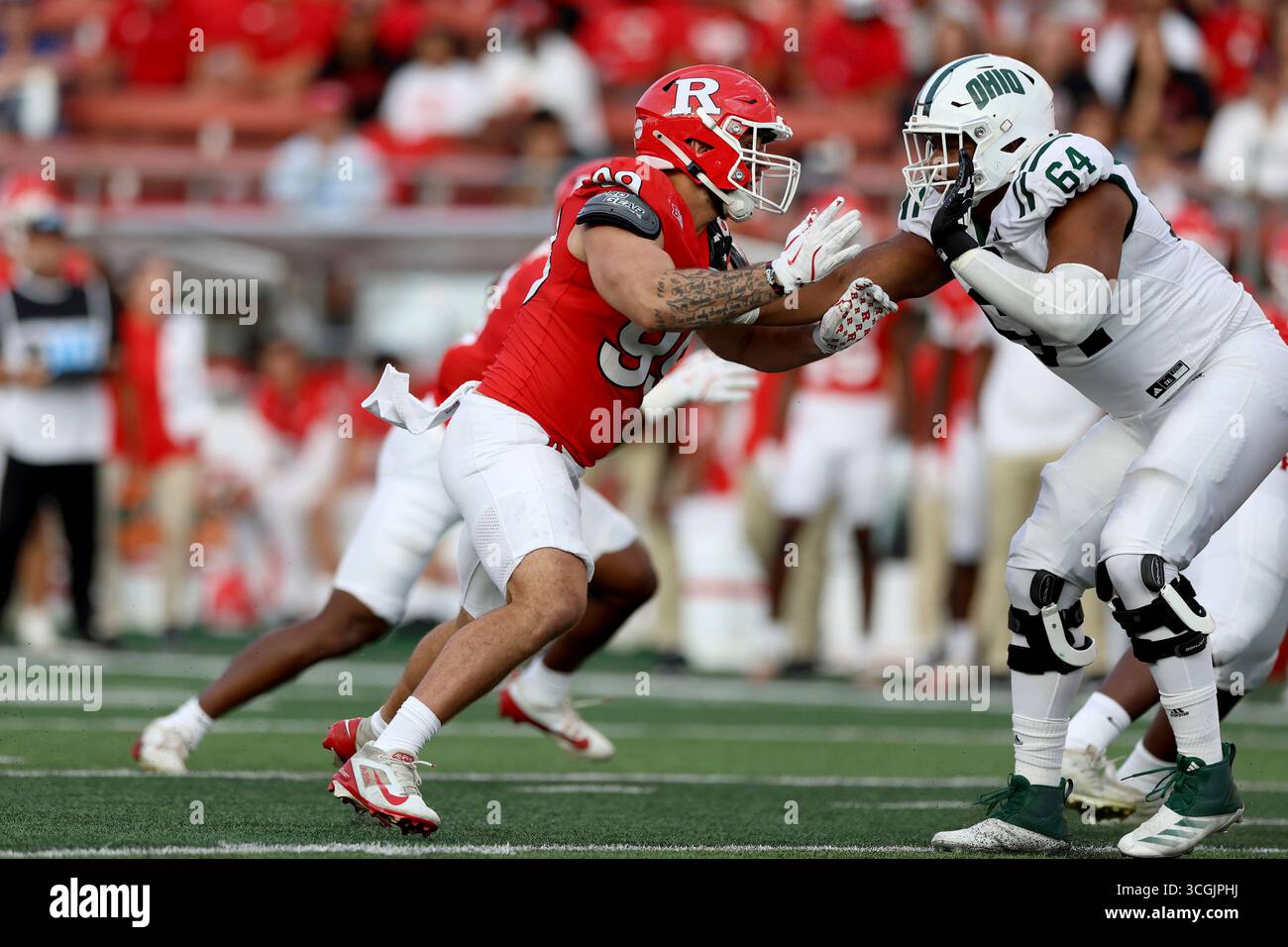Rutgers Eric O'Neill (99) in action against Ohio during an NCAA ...