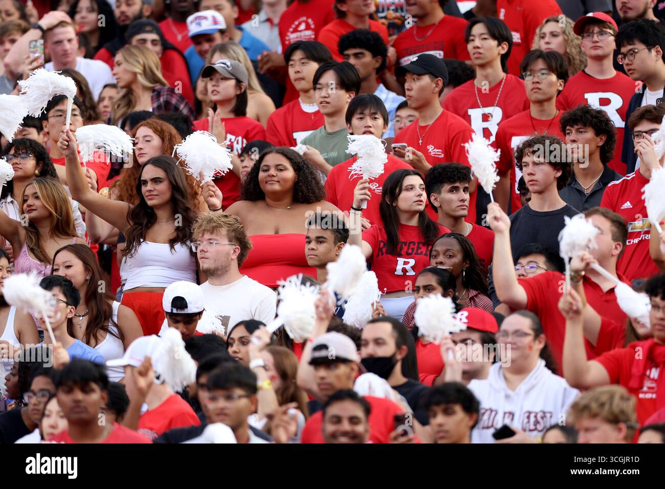 Rutgers fans are seen in the stands against Ohio during an NCAA ...
