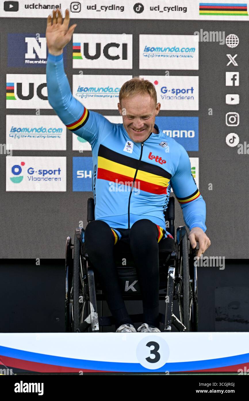 Belgium Marvin Odent (MH3) pictured on the podium after the individual ...
