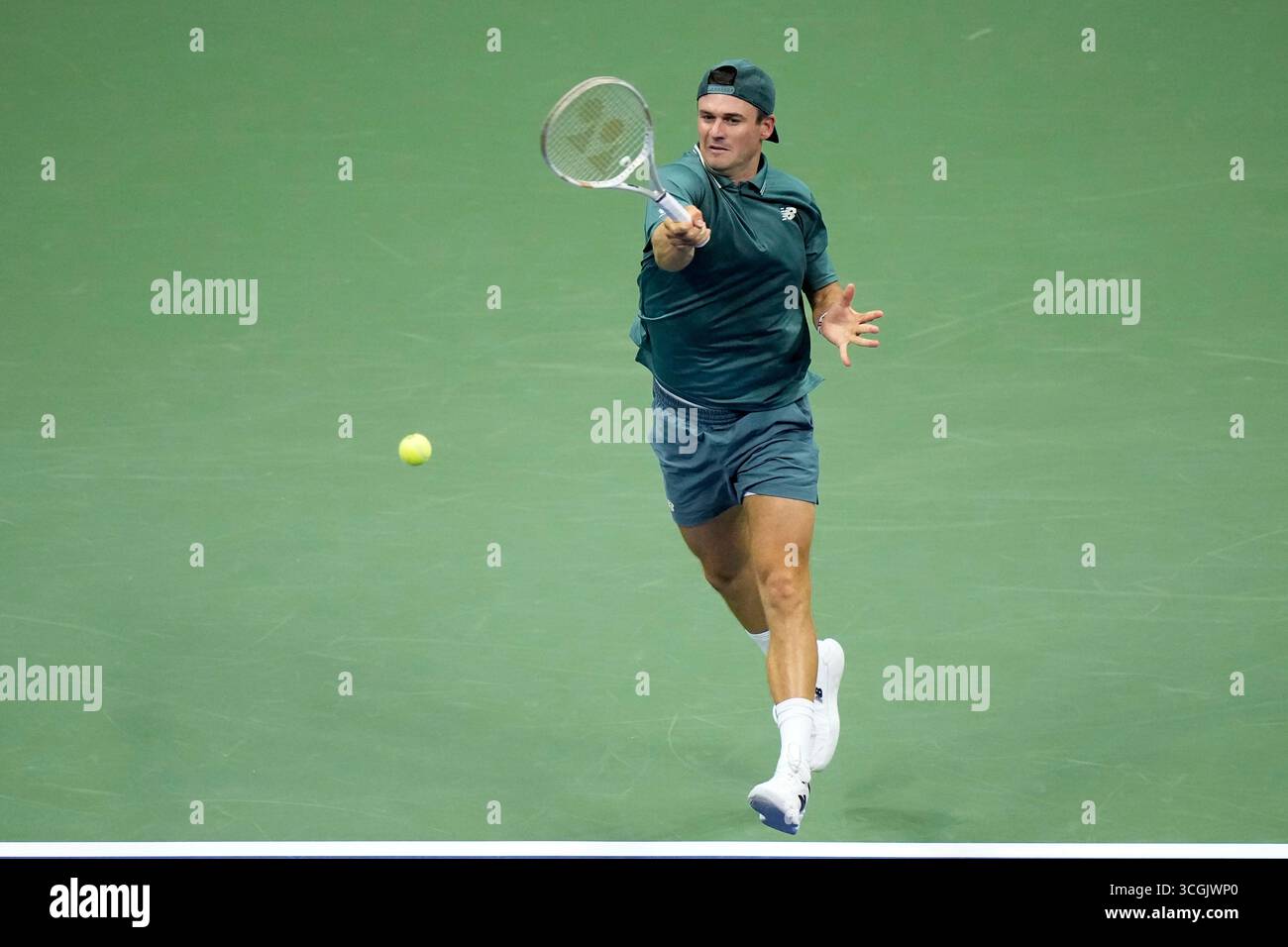 Tommy Paul, of the United States, returns a shot to Nuno Borges, of ...