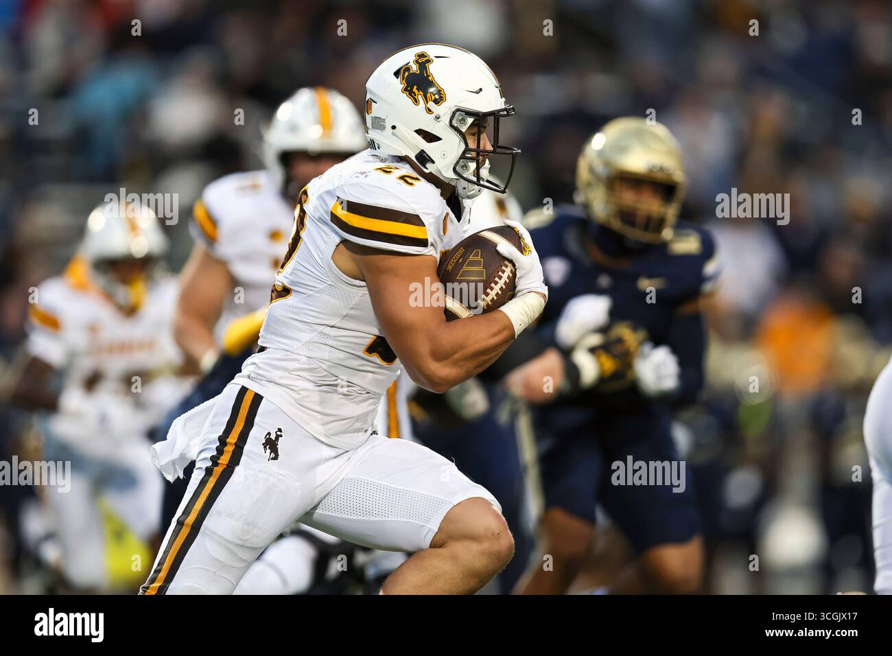 AKRON, OH - AUGUST 28: Wyoming Cowboys running back Sam Scott (22 ...
