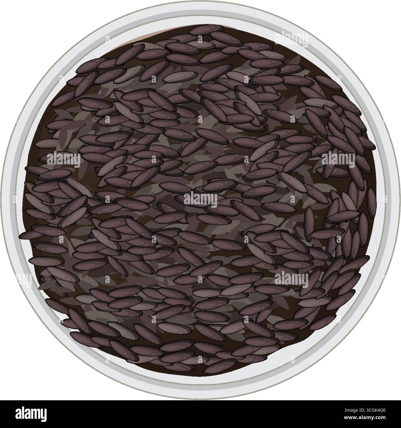 Rice grains on black background Stock Vector Images - Alamy