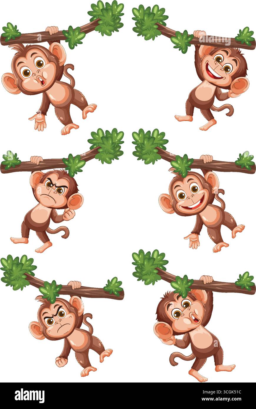 Monkey hanging from tree branches Cut Out Stock Images & Pictures - Alamy