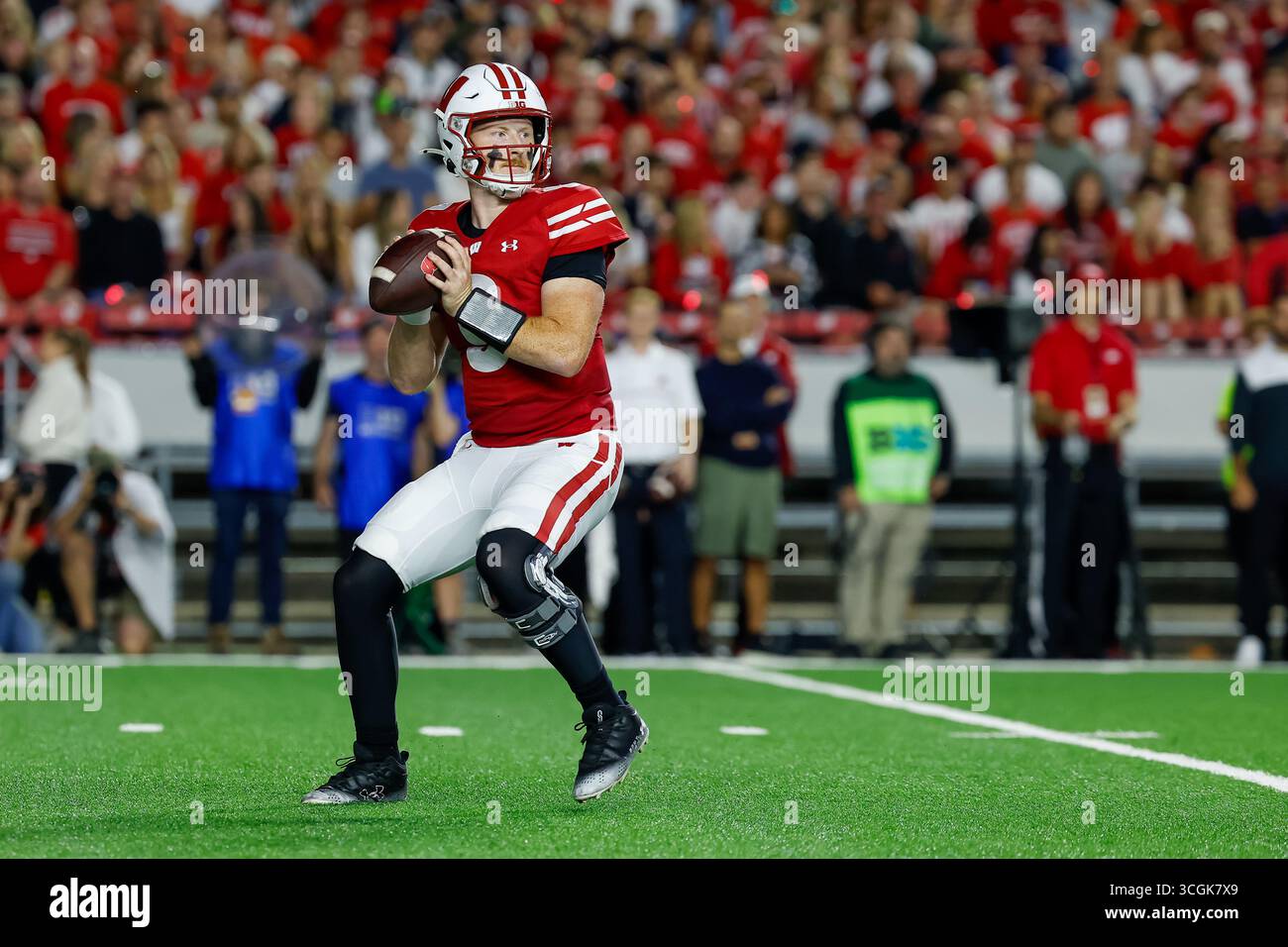 August 28, 2025: Wisconsin Badgers quarterback Billy Edwards Jr. (9 ...