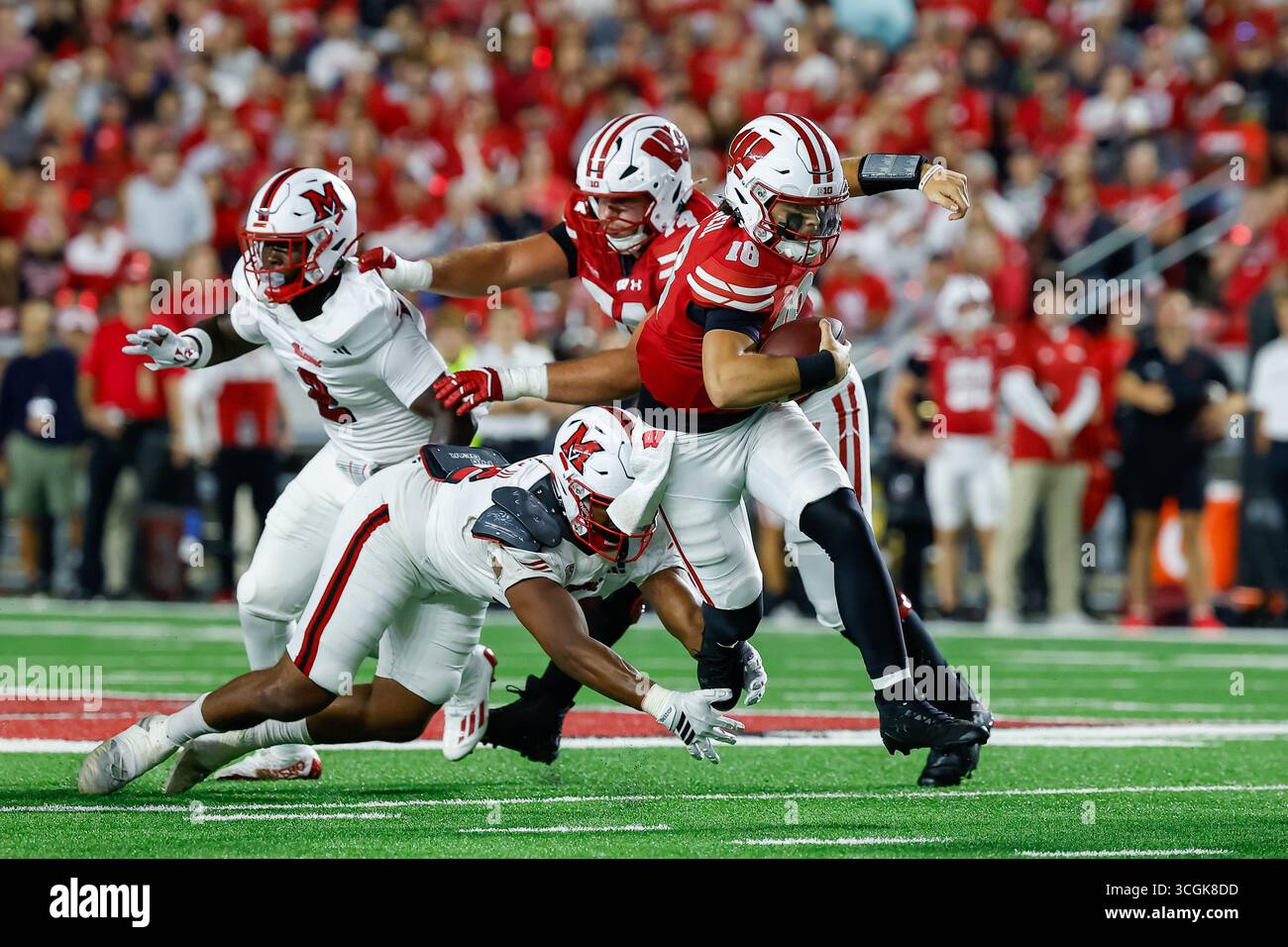 August 28, 2025: Wisconsin Badgers quarterback Danny O'Neil (18 ...